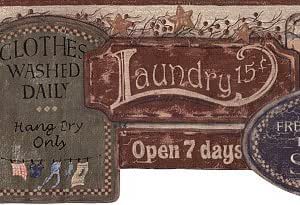 Laundry Signs Wallpaper Border - Amazon.com