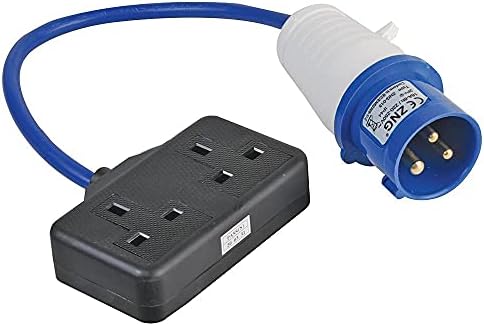 16 Amp Plug to 13 Amp 4-Gang Socket Adaptor - PCE Blue - Heavy Duty ...