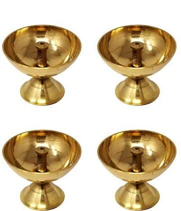 Zap impex Traditional Brass Oil Lamp Brass Deep Diya Indian Oil Lamp ...