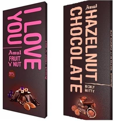 Amul Hazelnut + I Love You Chocolate Bars (2 x 150 g) : Amazon.in ...
