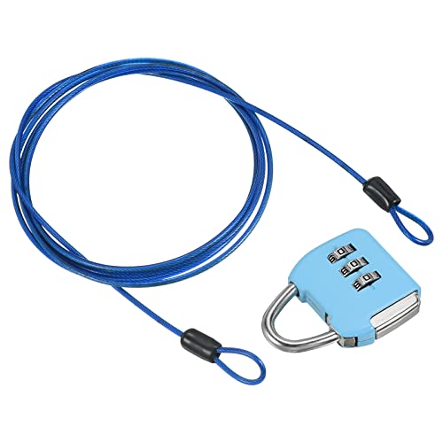PATIKIL Security Steel Cable with 3 Digit Combination Lock, Travel ...