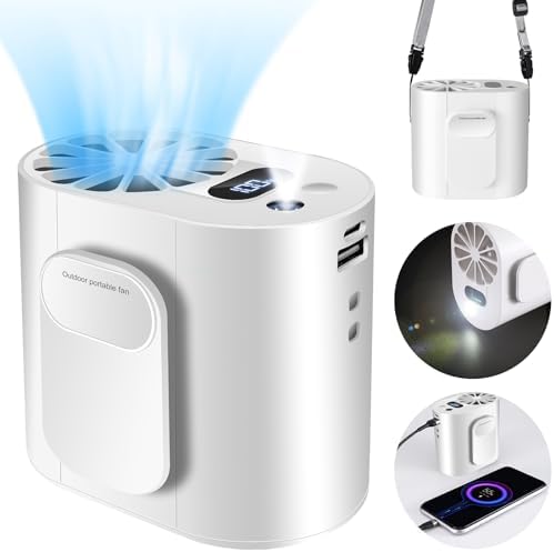 Amazon.com: Odoland Mini Portable Waist Fan with Display, Clip on Belt ...