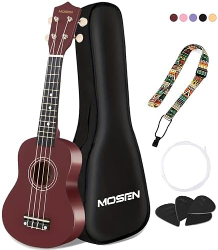 Amazon.com: MOSEN 21" Ukulele for Beginners, Soprano Ukuleles Beginner ...