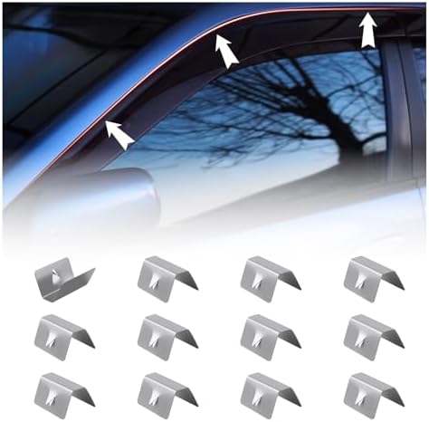 Amazon.com: VKQTS 12PCS Rain Deflectors for Car Windows Clip,Stainless ...