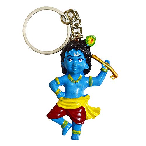 VRINDAVANBAZAAR.COM Dandiya Playing Blue Krishna Key Ring : Amazon.in ...