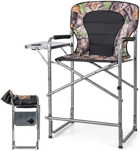 TANGZON Folding Directors Chair, Oversized Camping Chair for Adults ...