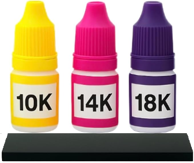 Amazon.com: ﻿Gold Testing Kit 10k 14K 18K Acid Solutions with 2x2 Test ...