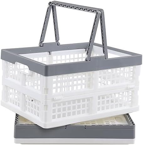 Amazon.com: Uumitty 2 Packs Plastic Collapsible Storage Crates with ...