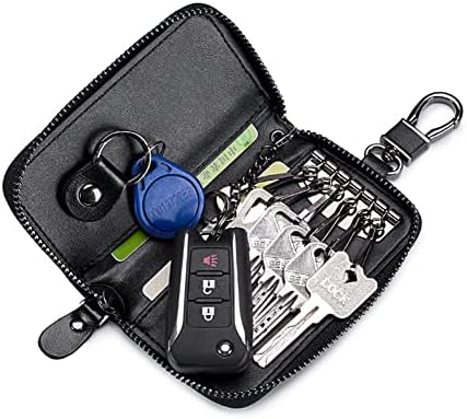 1pcs Leather Car Keychain Key Holder Key Wallet Multi-Functional Zipper ...