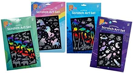 16 Pages Magic Rainbow Scratch Paper Art Kit for Kids and Adults with ...