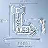 CKTBLEY Live Music Neon Signs for Wall Decor LED Word Light Sign Pink ...