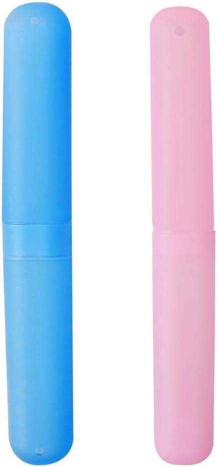 nuoshen 2 Pcs Plastic Toothbrush Case, Portable Toothbrush Holder ...
