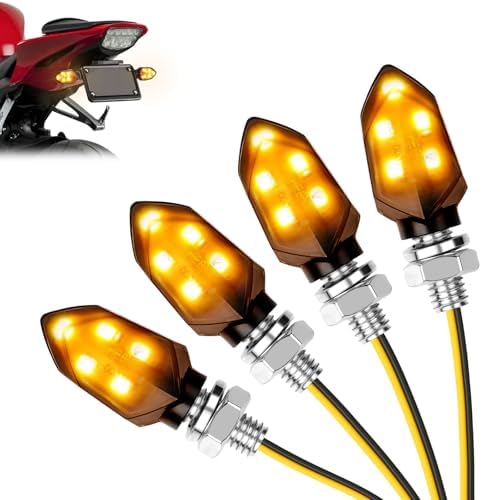 LOPHE 4 Stück LED Motorrad Blinker, 12V Motorrad Lauflicht, 5 LED M8 E ...