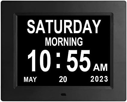 SSYA Digital Calendar Alarm Clock - Dementia Clocks for Vision Impaired ...