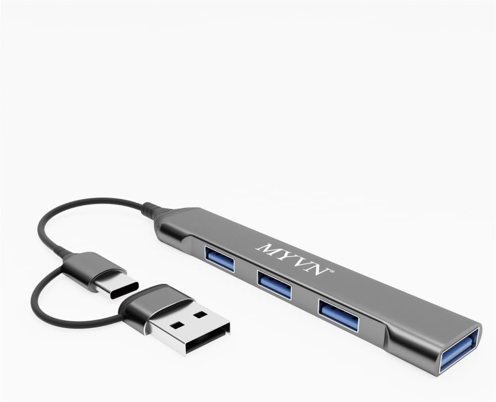 Portronics Mport 31 USB Hub (4-in-1), Multiport Adapter with 1 x USB 3. ...