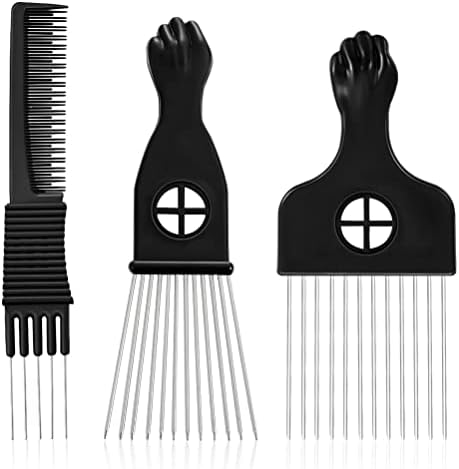 Amazon.com : Hair Pick - BIGEDDIE 5 Pcs Metal Picks for Hair, Afro Pick ...