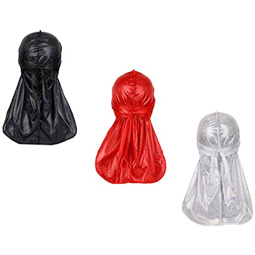 Buy Camoue Premium Silky Durags with Long Tail Colorful 360 Waves Doo ...