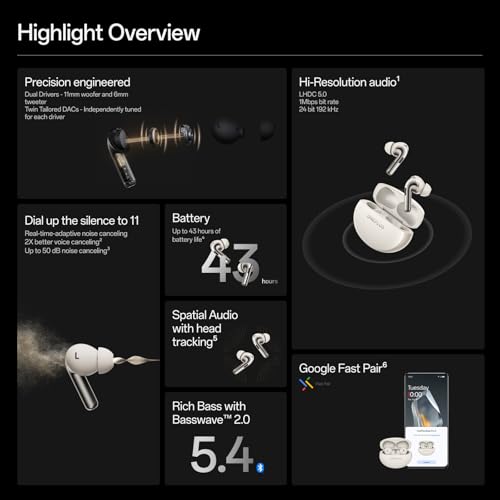 OnePlus Buds Pro 3, Wireless Bluetooth Earbuds, Noise Canceling Earbuds ...