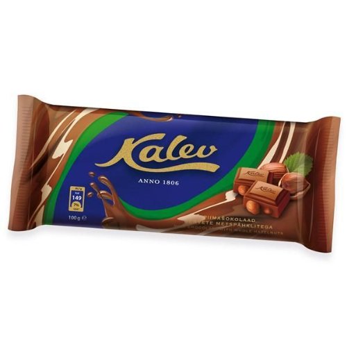 Amazon.com : Kalev Milk Chocolate with Whole Hazelnuts 100g : Candy And ...