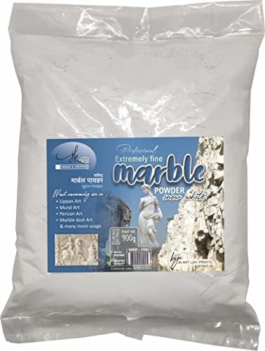 JK ART 900g White Marble Powder/dust for Mural Art, Relief Painting ...