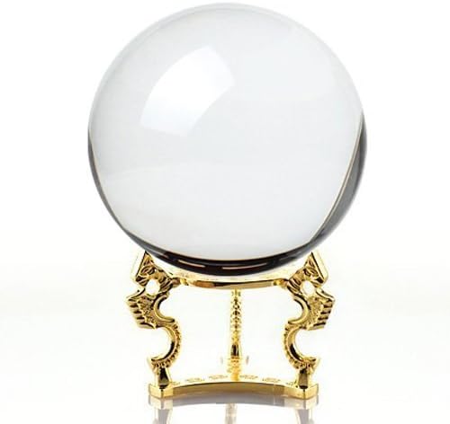Amazon.com: Clear Crystal Ball with Stand - Real Quartz Crystal Sphere ...