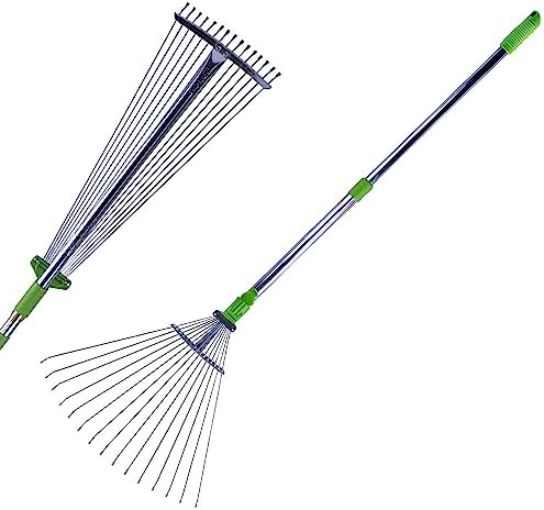 Sharpex Telescopic Metal Rake, 31 to 64 Inch Adjustable Expanding ...