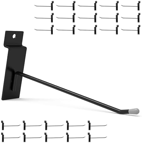 Amazon.com: BFPeaky Black Slatwall Hooks 6 Inch 25PC, Heavy Duty ...