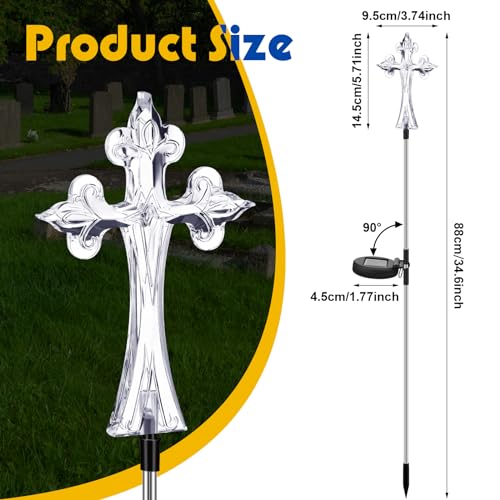 Snapklik.com : Riakrum 4 Piece Solar Cross For Cemetery Grave Memorial ...