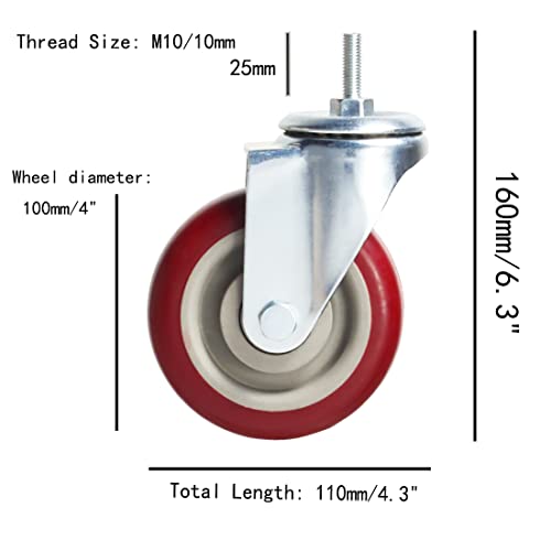 Snapklik.com : Swivel Stem Casters, Heavy Duty Double-Locking Castors