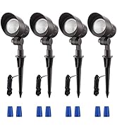 LEONLITE 8-Pack Low Voltage LED Landscape Spotlight, 12V AC/DC Aluminum ...