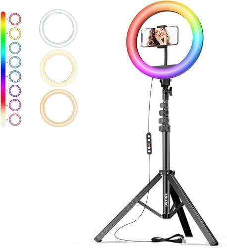Buy USTINE 10 Inches Big RGB LED Ring Light for Camera, Phone YouTube ...