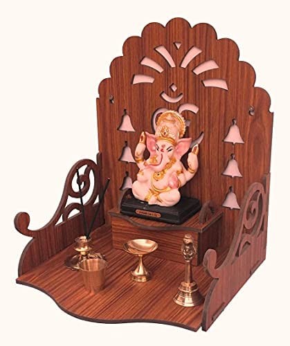 ETHNIC WALL ART Wooden Mandir for Home Puja Ghar Small Temple Stand ...