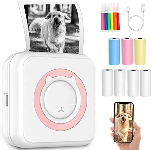 Carseatty Sticker Printer, Inkless Bluetooth Pocket Thermal Printer ...