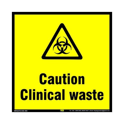 Mr. Safe - Caution Clinical Waste Sign Eco Vinyl Sticker 8 inch X 8 ...