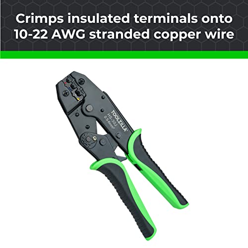 Toolzilla Cable Crimping Tool – Heavy Duty Ratcheting Wire Crimper ...