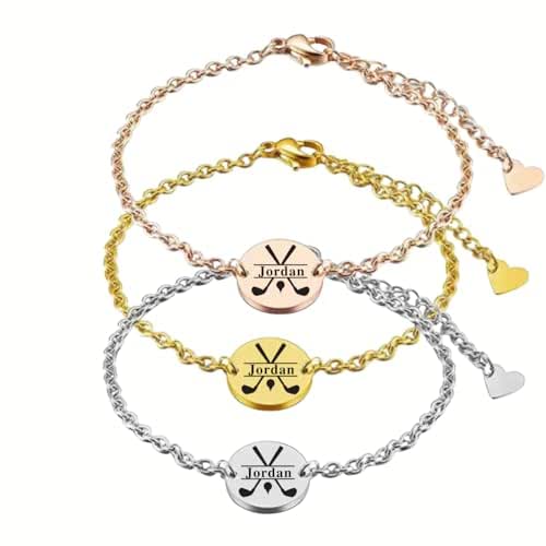 Amazon.com: Golf Bracelet, Personalized Golf Name Engraving Jewelry ...