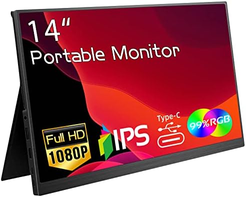 Amazon.com: Kenowa Portable Monitor 14 Inch HDR IPS FHD 1080P HDMI USB ...
