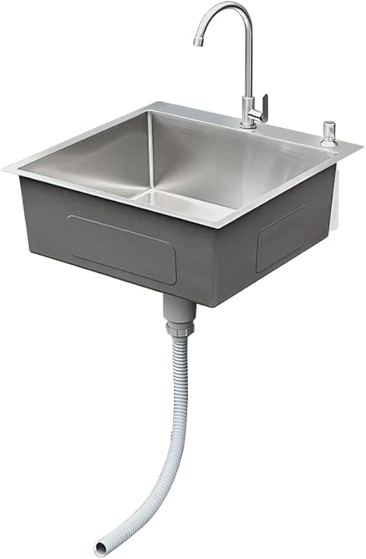 Amazon.co.jp: キッチン シンク 1槽式 埋込式 ステンレス製 600×600 SSB1-6060 日本製排水トラップ採用 流し台 ガーデンシンク 埋め込み式 DIY ステンレス ...