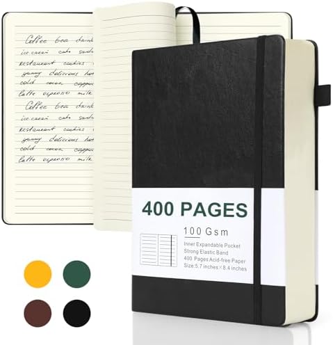 Amazon.com : HOMEBOBO Journals for Writing, A5 Leather Ruled Notebook ...