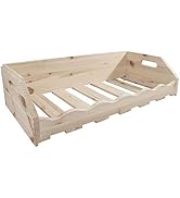 WooDeeDoo Shallow Wooden Crate | 3 Pack | Natural Wood Slatted ...