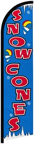 Amazon.com: Snow Cones Windless Banner Advertising Flag - Perfect for ...