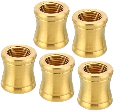 PATIKIL M10 Thread 14x15mm Lamp Pipe Brass Coupling, 5 Pack Threaded ...