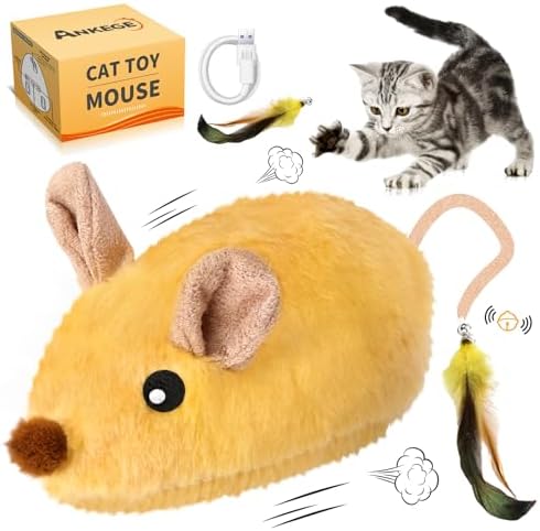 Pawsayes Cat Toys Squeaky Rechargeable Moving Mouse with Dynamic Magic ...