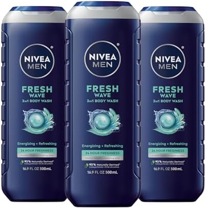Amazon.com : NIVEA MEN Fresh Wave Body Wash with Menthol, Refreshing ...