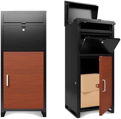 Suheww Package Delivery Boxes for Outside, Steel Anti Theft Parcel Drop ...