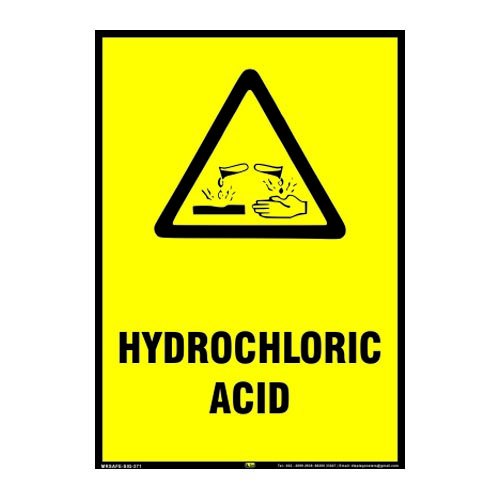 Mr. Safe - Hydrochloric Acid Sign Eco Vinyl Sticker A2 (16.5 inch X 23. ...