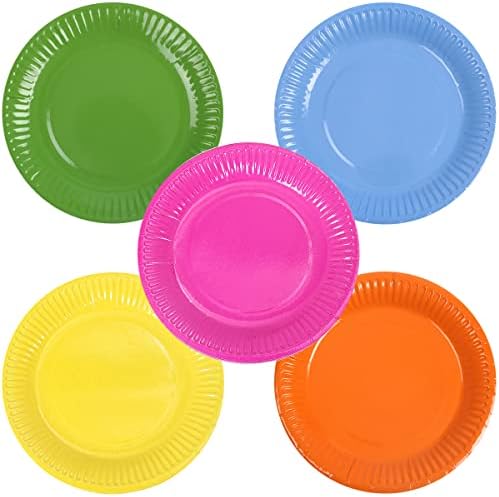 RosewineC 40 Packs 7" Colorful Party Paper Plates,Classic Assorted ...
