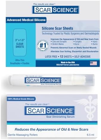 Amazon.com : ScarScience Express Scar Reduction Kit -12 3" Clear ...