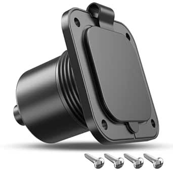 Flanged Inlet 15A AC Port Shore Power Plug with Waterproof Cover NEMA 5 ...