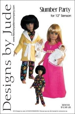 Amazon.com: Slumber Party Printed Sewing Pattern for 12" Senson Dolls